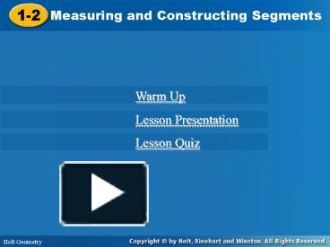 PPT – Measuring and Constructing Segments PowerPoint presentation ...