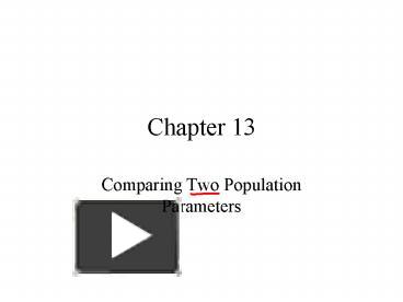 Comparing Two Population Parameters presentation | free to view