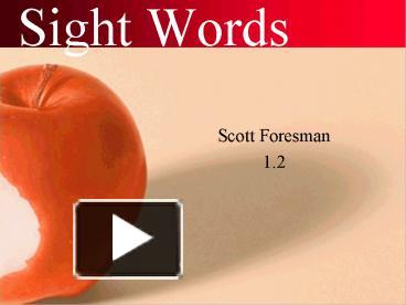 Sight Words presentation | free to view