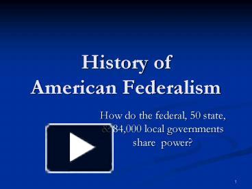 PPT – History of American Federalism PowerPoint presentation | free to ...