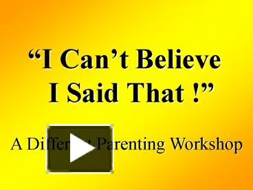 PPT – I Cant Believe I Said That PowerPoint presentation | free to view ...