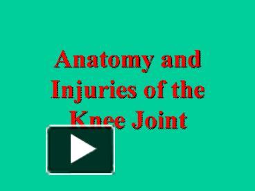 Anatomy and Injuries of the Knee Joint presentation | free to view