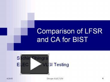PPT – Comparison of LFSR and CA for BIST PowerPoint presentation | free to download - id: 1cc87f ...