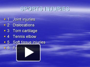 PPT – SPORTS INJURIES PowerPoint presentation | free to view - id ...