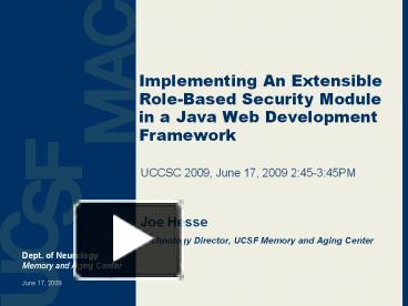 Implementing An Extensible Role-Based Security Module in a Java Web Development Framework ...