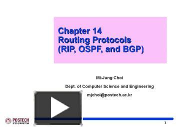 Chapter 14 Routing Protocols (RIP, OSPF, and BGP) presentation | free to download