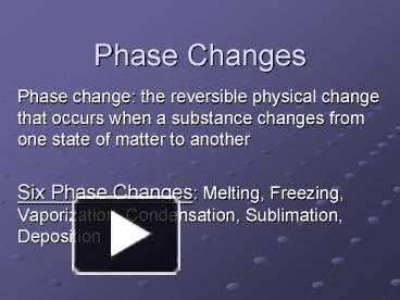 Phase Changes presentation | free to view