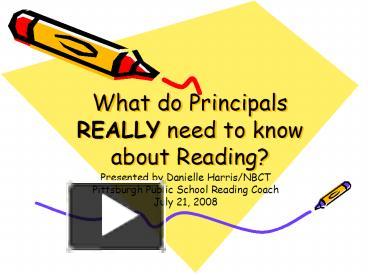 PPT – What do Principals REALLY need to know about Reading PowerPoint ...