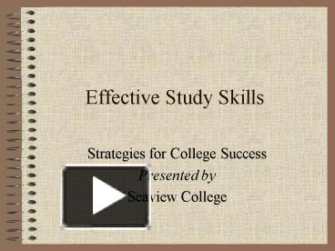 Effective Study Skills presentation | free to view