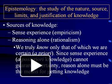 Sources of knowledge: presentation | free to view
