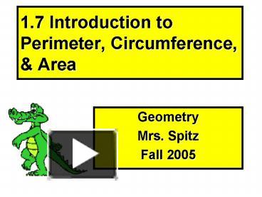 PPT – 1'7 Introduction to Perimeter, Circumference, PowerPoint ...