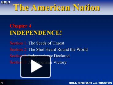 PPT – Chapter 4 INDEPENDENCE! PowerPoint presentation | free to ...