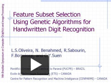 PPT – Feature Subset Selection Using Genetic Algorithms for Handwritten ...