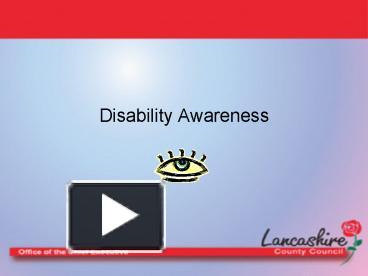 Disability Awareness presentation | free to view