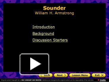 Sounder William H. Armstrong presentation | free to download