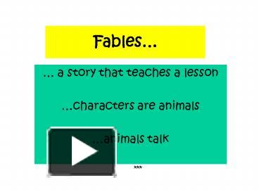 Fables presentation | free to view