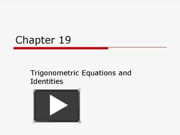 Trigonometric Equations and Identities presentation | free to view