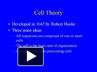 Cell Theory presentation | free to view