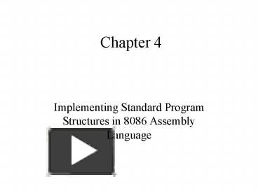 Implementing Standard Program Structures in 8086 Assembly Language presentation | free to view