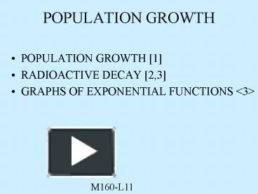 POPULATION GROWTH presentation | free to view