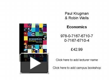 Paul Krugman presentation | free to view