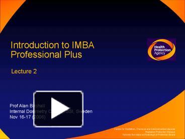 Introduction to IMBA Professional Plus presentation | free to view