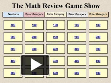 The Math Review Game Show presentation | free to view