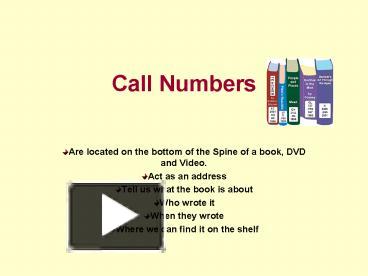 Call Numbers presentation | free to view