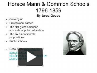 Horace Mann presentation | free to view