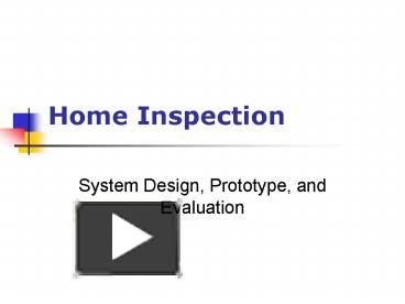 Home Inspection presentation | free to view