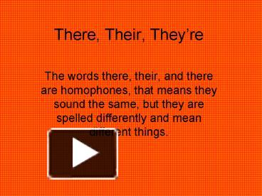 PPT – There, Their, Theyre PowerPoint presentation | free to view - id ...