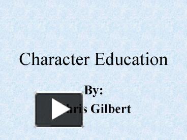 Character Education presentation | free to view