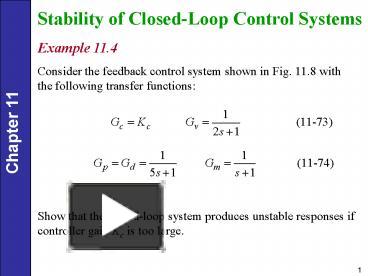 Stability of Closed-Loop Control Systems presentation | free to view