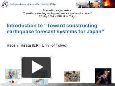 PPT – Introduction to Toward constructing earthquake forecast systems for Japan PowerPoint ...
