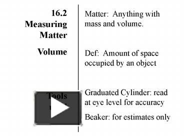 16'2 Measuring Matter presentation | free to view