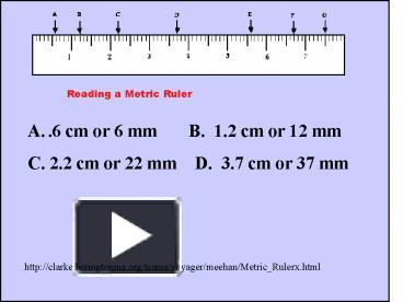 Reading a Metric Ruler presentation | free to view