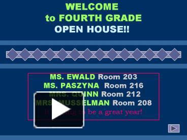 WELCOME to FOURTH GRADE OPEN HOUSE presentation | free to view