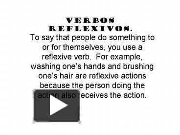 Verbos reflexivos' presentation | free to view