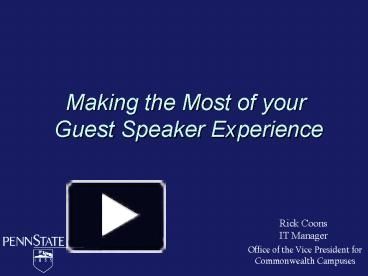 Making the Most of your Guest Speaker Experience presentation | free to ...