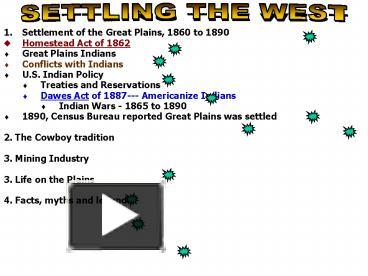 PPT – Settlement of the Great Plains, 1860 to 1890 PowerPoint ...