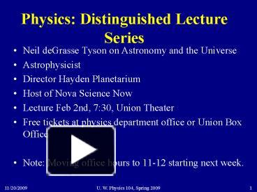 Neil deGrasse Tyson on Astronomy and the Universe presentation | free ...