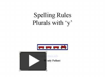 Spelling Rules Plurals with y presentation | free to view