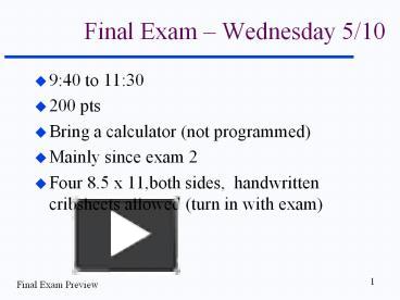 Final Exam presentation | free to download