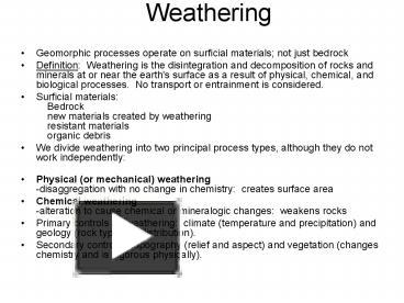 Weathering presentation | free to view