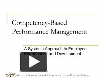 Competency-Based Performance Management presentation | free to download