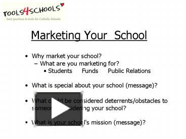 Marketing Your School presentation | free to view