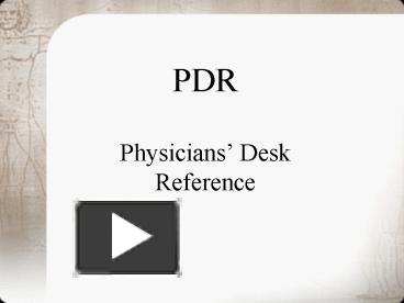 PDR presentation | free to view