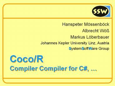 CocoR Compiler Compiler for C presentation | free to download