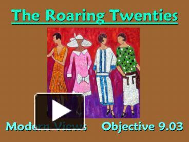 PPT – The Roaring Twenties PowerPoint presentation | free to view - id ...