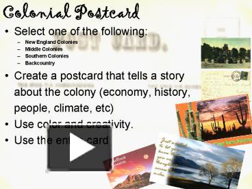 PPT – Colonial Postcard PowerPoint presentation | free to view - id ...